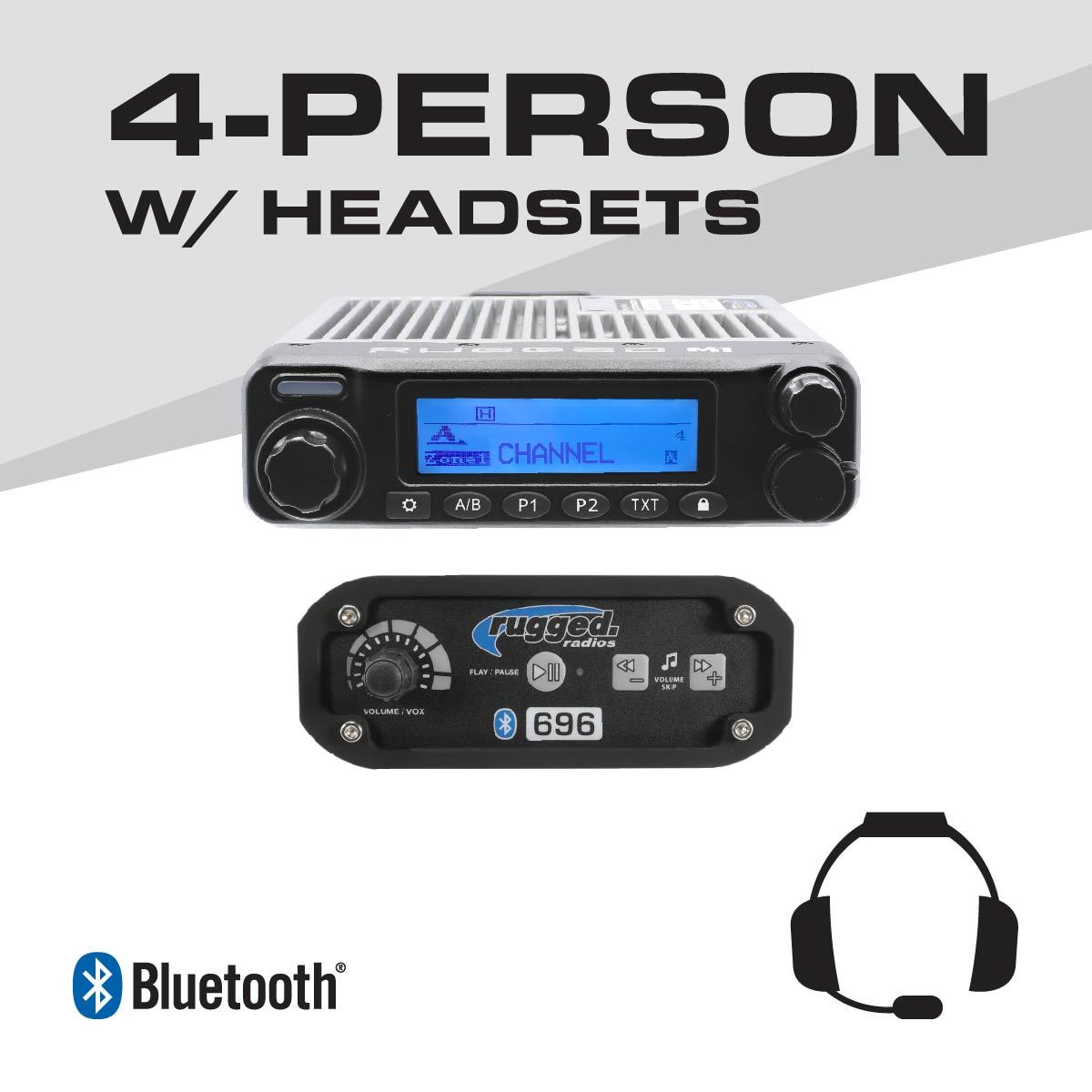 4-Person - 696 Complete Communication System - with Ultimate Headsets ...